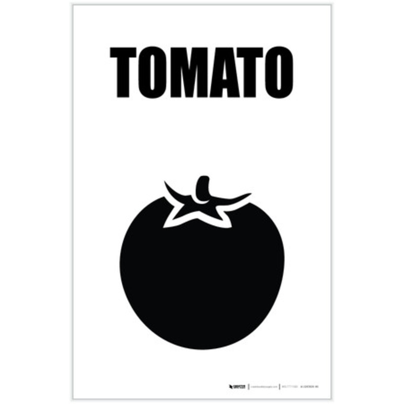Tomato with Icon Portrait - Label - Comprehensive Facility Labels and ...
